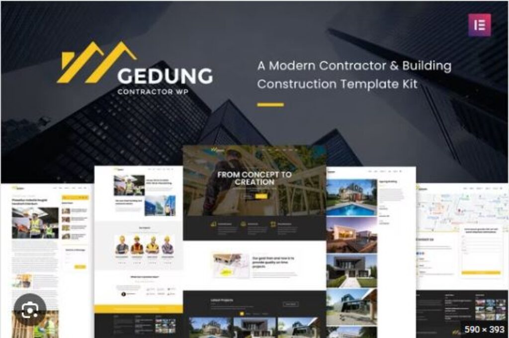 Gedung- Contractor & Building Construction Elementor Template Kit | Codi